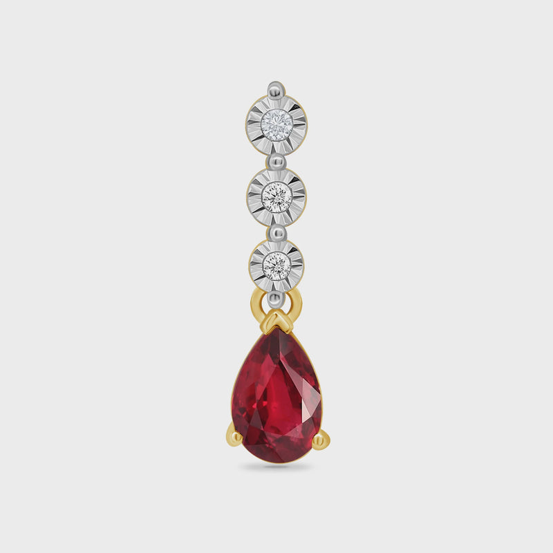 9ct Gold Ruby & Diamond Drop Pendant – Monaghans Jewellers