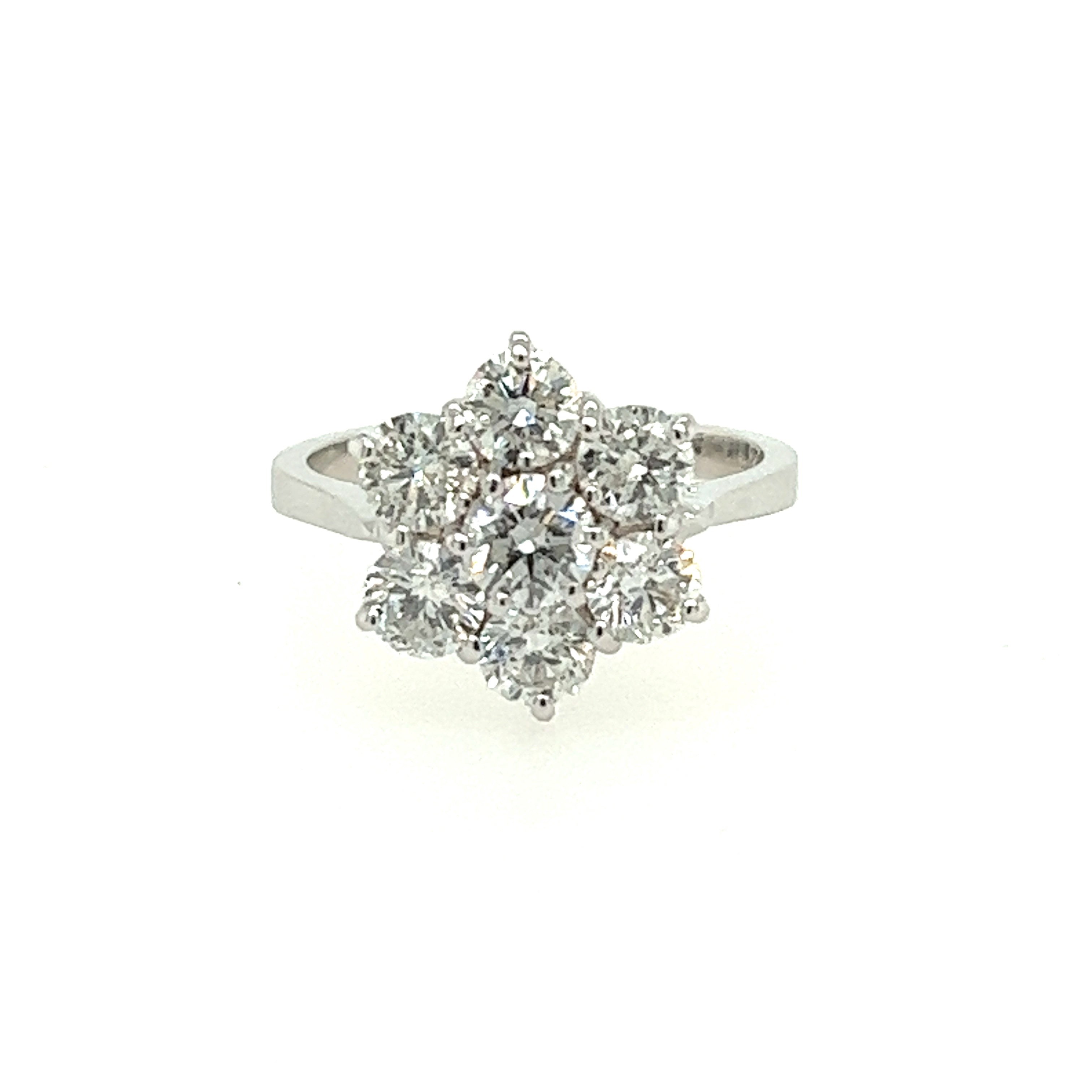18ct White Gold 2.05ct Star Cluster Ring – Monaghans Jewellers